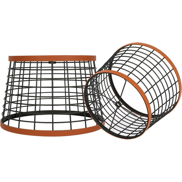 Double Medium Metal Lamp Shades Set of 2, Drum Metal Lampshades for ...