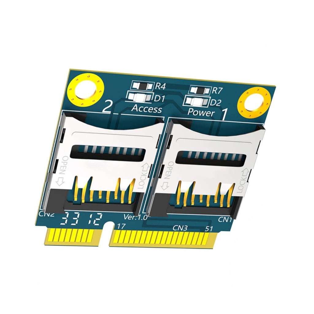 Double Memory Card To Mini PCIE Adapter Memory Card Reader Adapter for ...