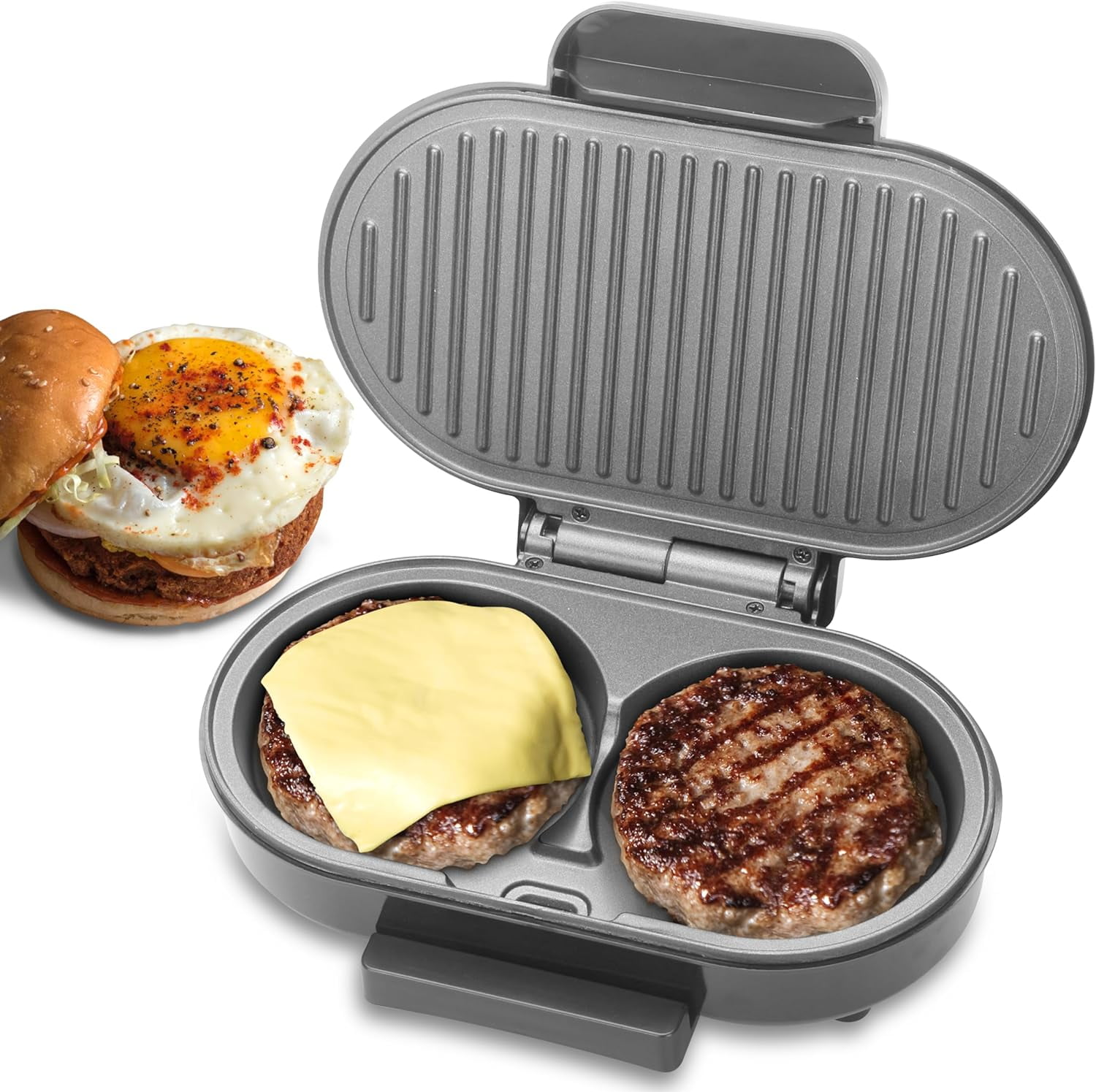 Grill Press Breakfast Sandwich Maker 3 in 1, Electric Griddle Press ...