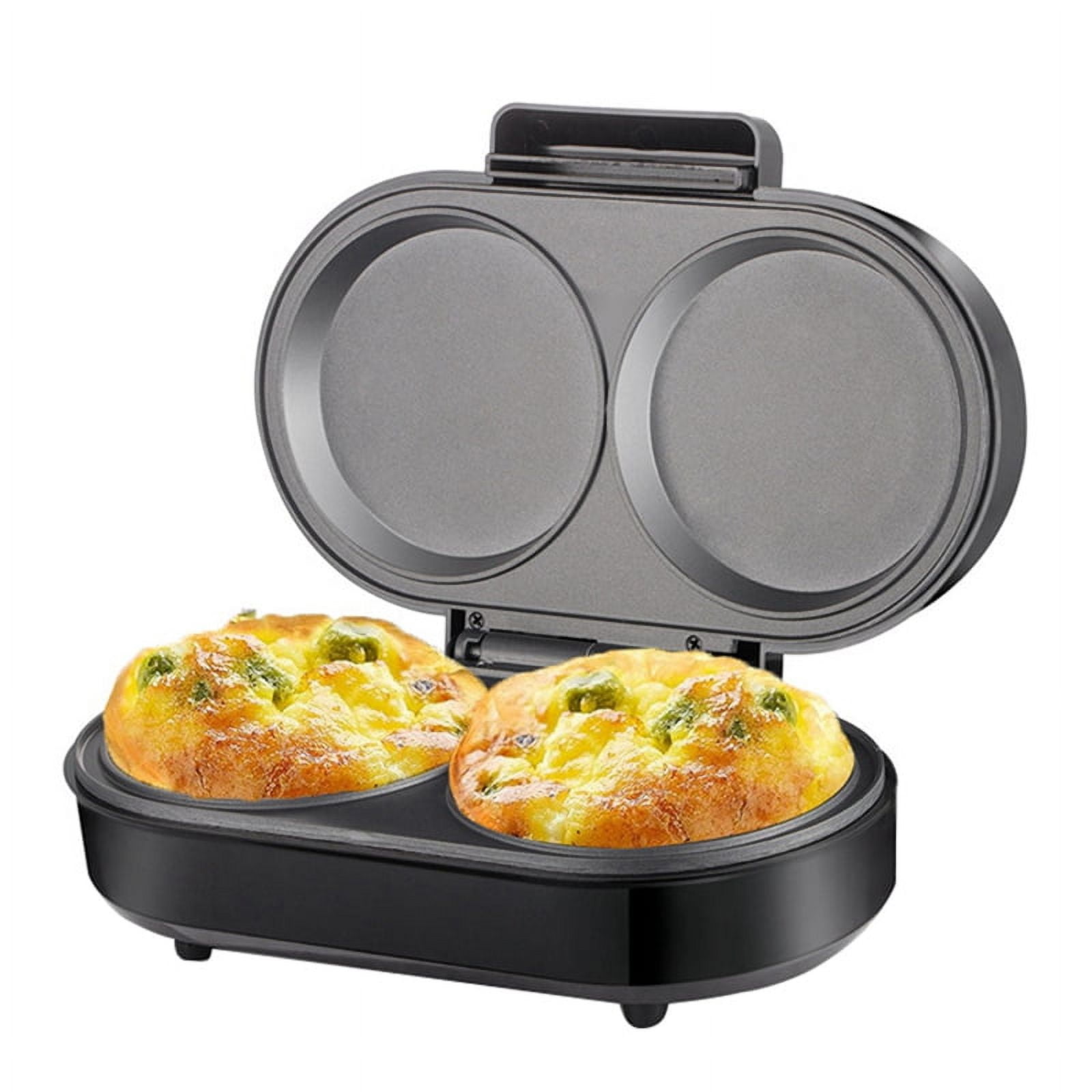 Double Mini Omelet Maker Round Non-Stick Grids Makes 2 Personalized ...