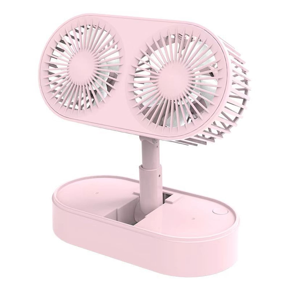 Double Motor Folding Tabletop Fan Rotating Cooling Fan 3 Speed Portable ...