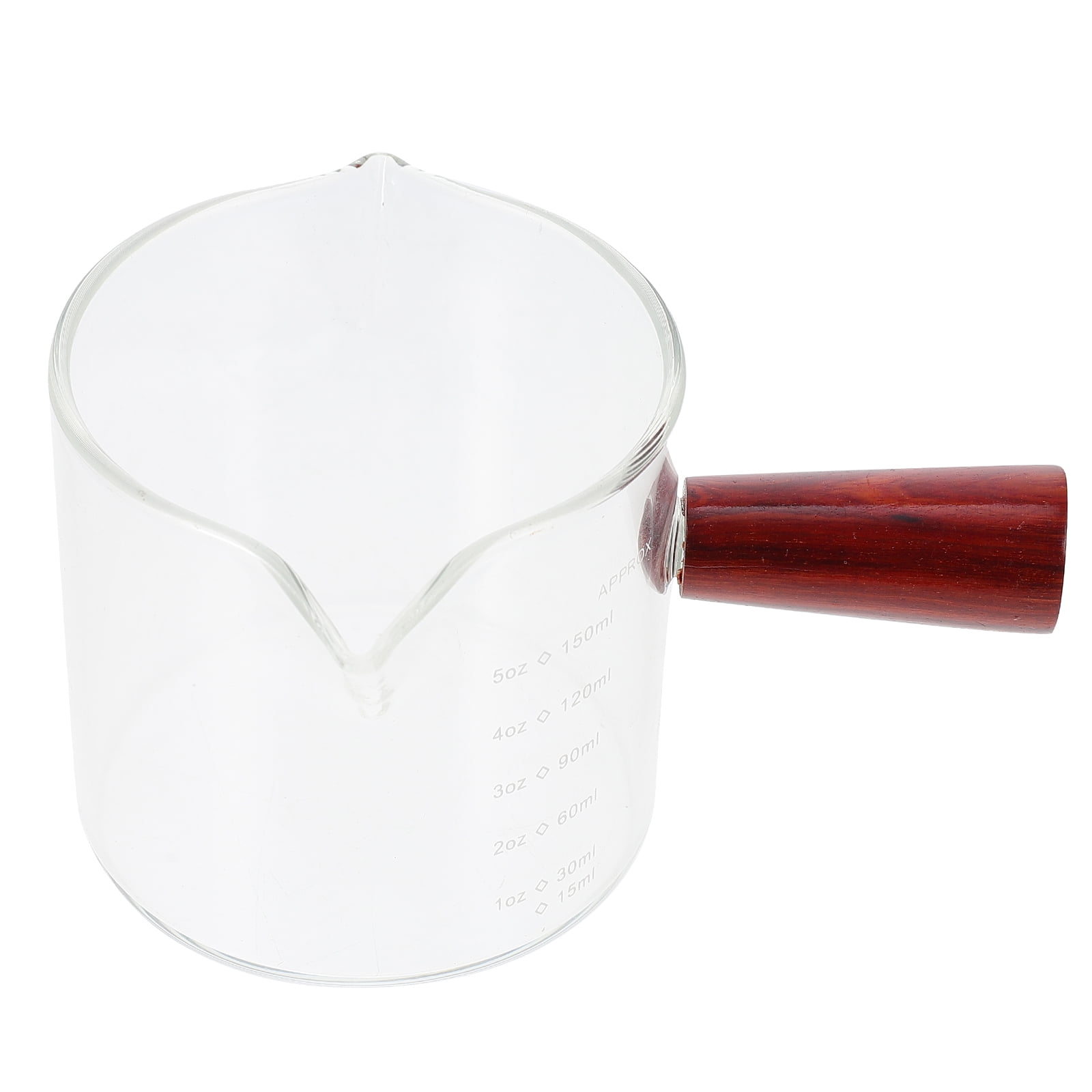 Double Mouth Milk Cup with Wooden Handle 2 Pack Transparent Scale Water ...