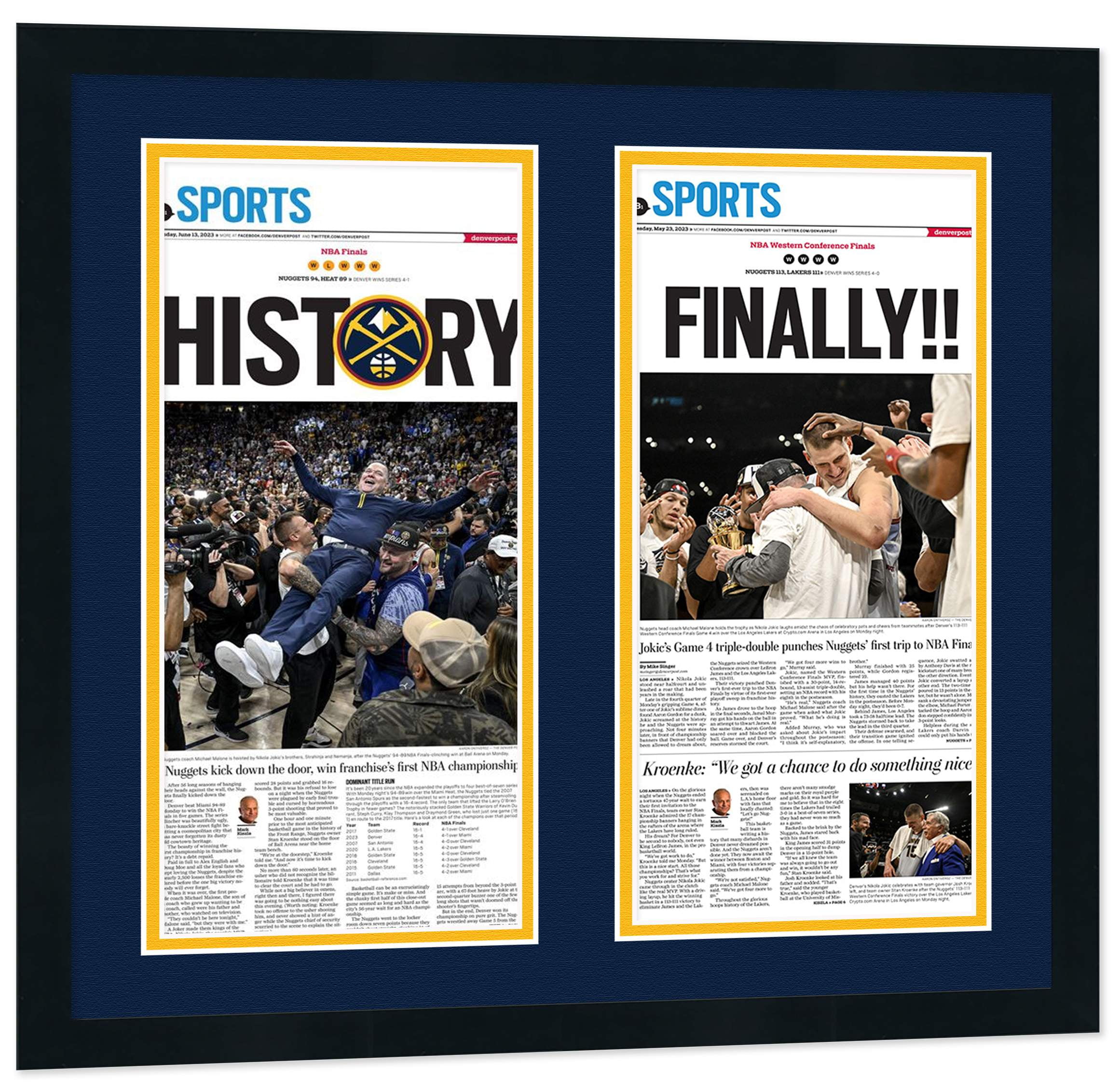 Black Double Newspaper Frame 11x22 | Outer Size 27x29 Inches | Acid ...