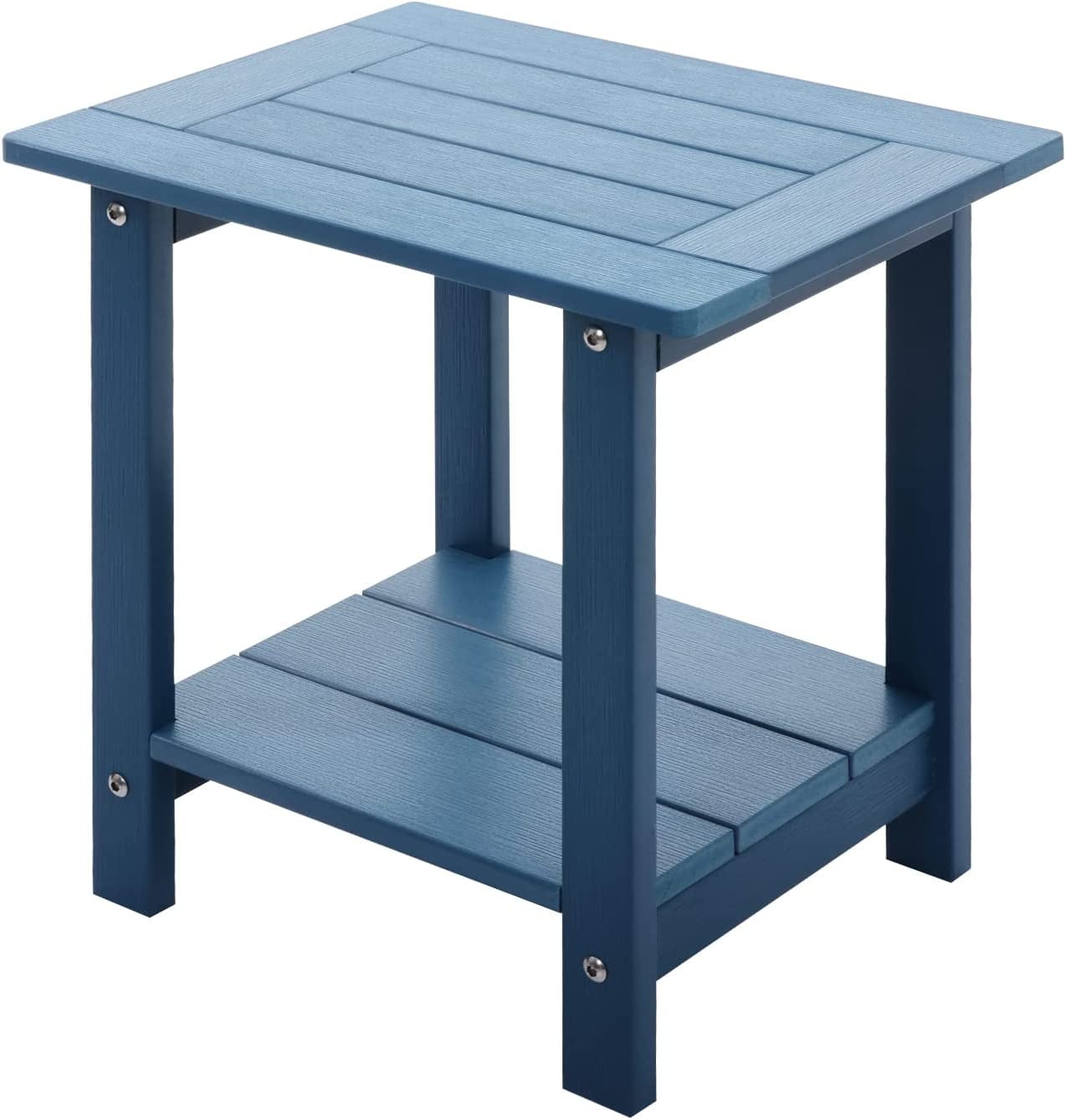 Double Outdoor Side Table Weather Resistant, Outdoor Rectangular Patio ...