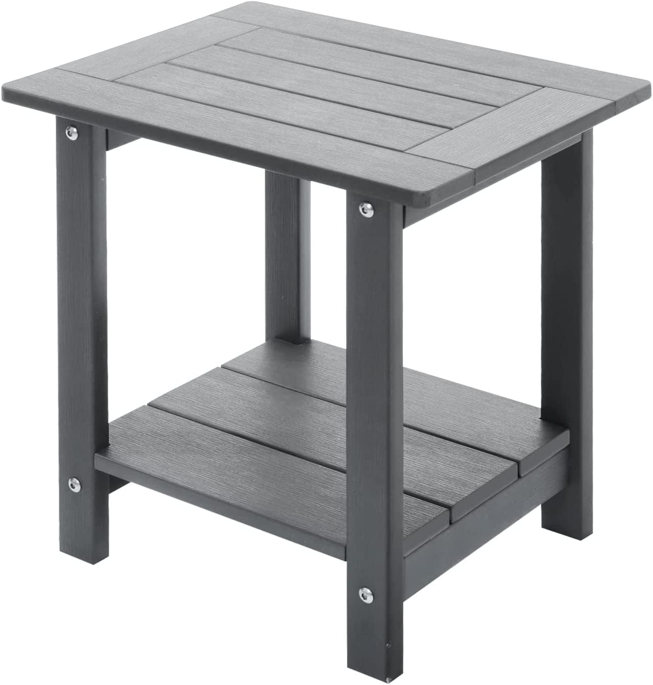 Double Outdoor Side Table Weather Resistant, Outdoor Rectangular Patio ...
