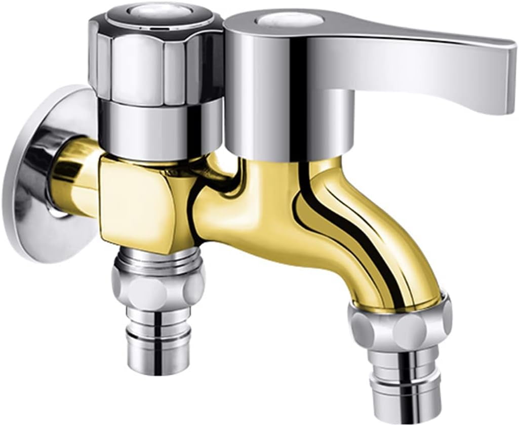 Double Outlet Faucet Brass Laundry Sink Faucet Washing Machine Hose ...