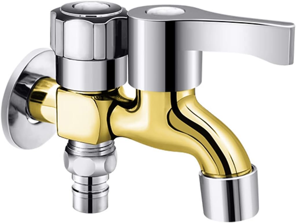Double Outlet Faucet Brass Laundry Sink Faucet Washing Machine Hose ...