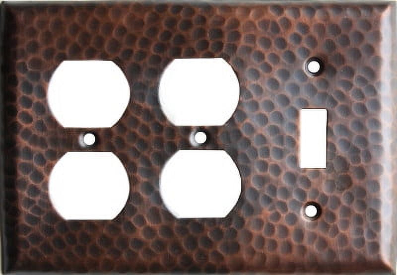 Double Outlet Switch Hammered Copper Plate - Walmart.com