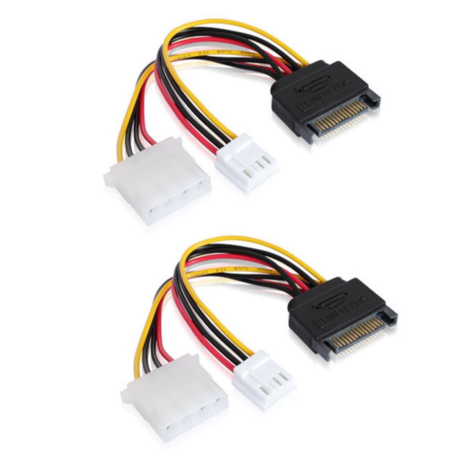 Double Output SATAs Male to IDE 4Pin Y-Cable Adapter with ABS Housing ...