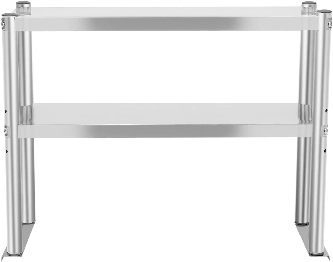 Double Overshelf 2-Tier Stainless Steel Kitchen Shelf Height Adjustable ...