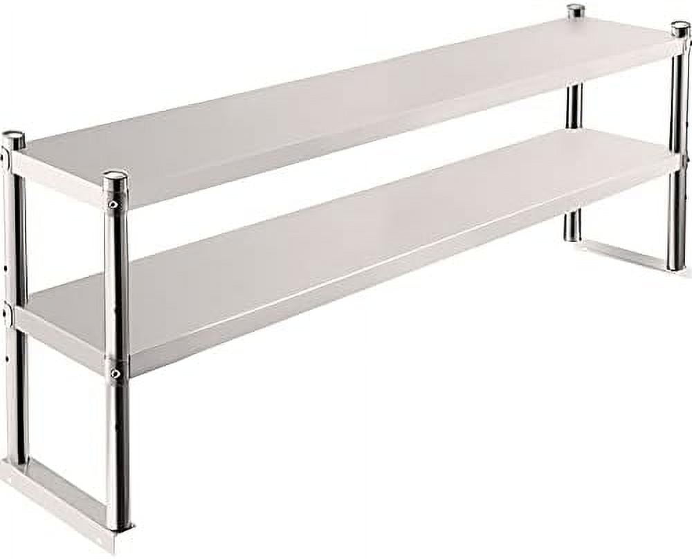Double Overshelf, Double Tier Stainless Steel Overshelf, 60 in. Length ...