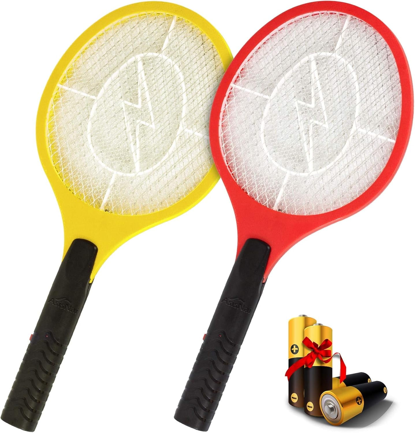Double Pack Bug Zapper Racket Electric Fly Swatter Mosquito Racket ...