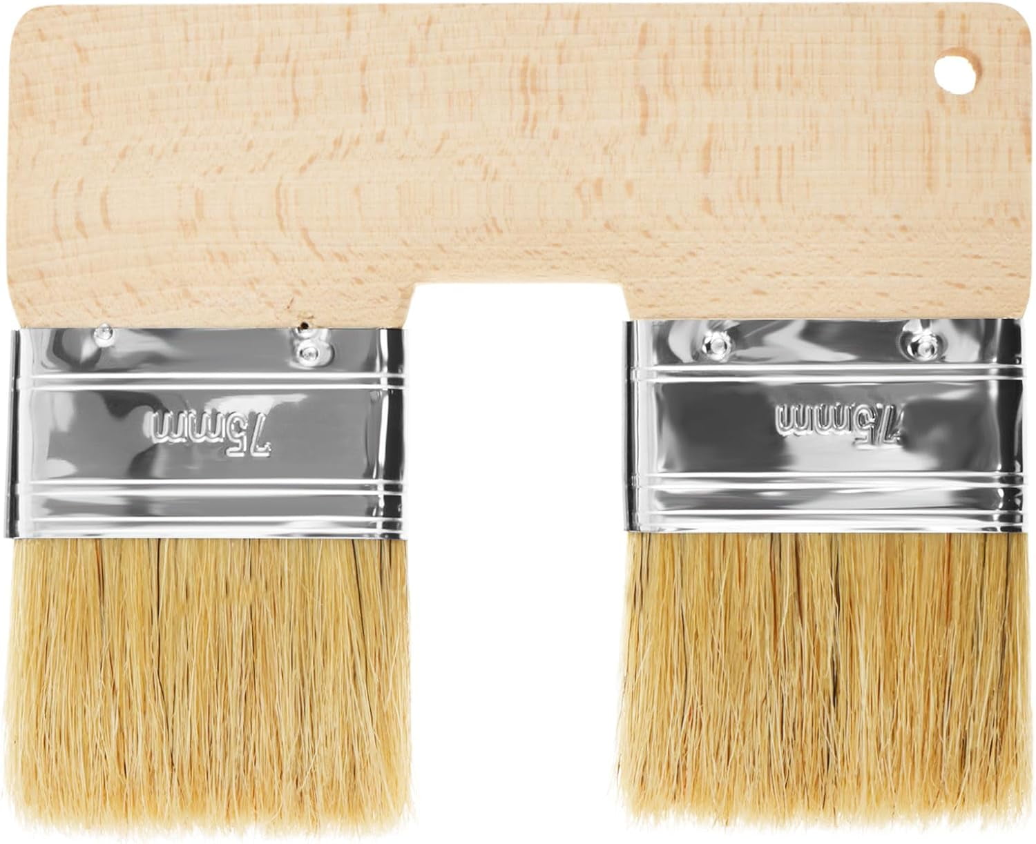 Double Paint Brush, U Shaped Double Paint Brush with Wood Handle ...