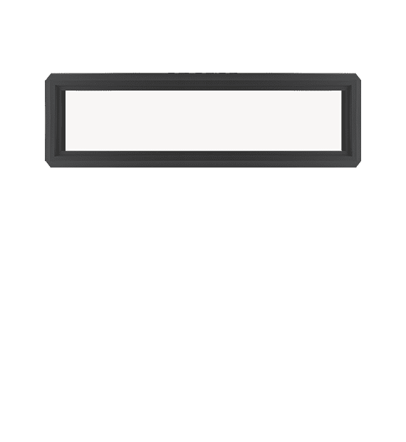 Double Pane Black Vinyl Transom Window 48" x 12" Low-E Tempered Glass ...