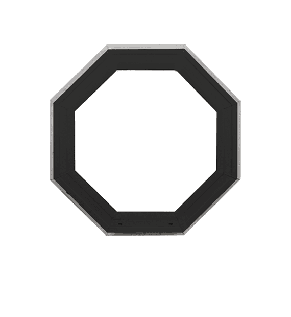 Double Pane Octagon Window 22" Black front and White back Vinyl DP50 ...