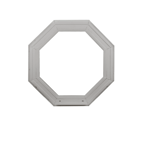 Double Pane Octagon Window 22" White Vinyl DP50 Argon Gas Non-Opening ...