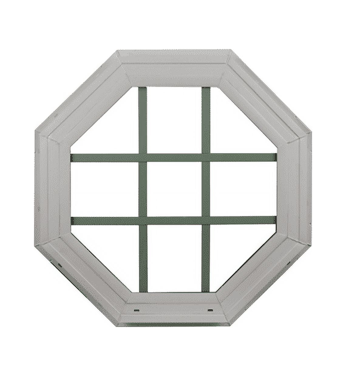 Double Pane Octagon Window with Grids 18" White Vinyl DP50 Argon Gas ...
