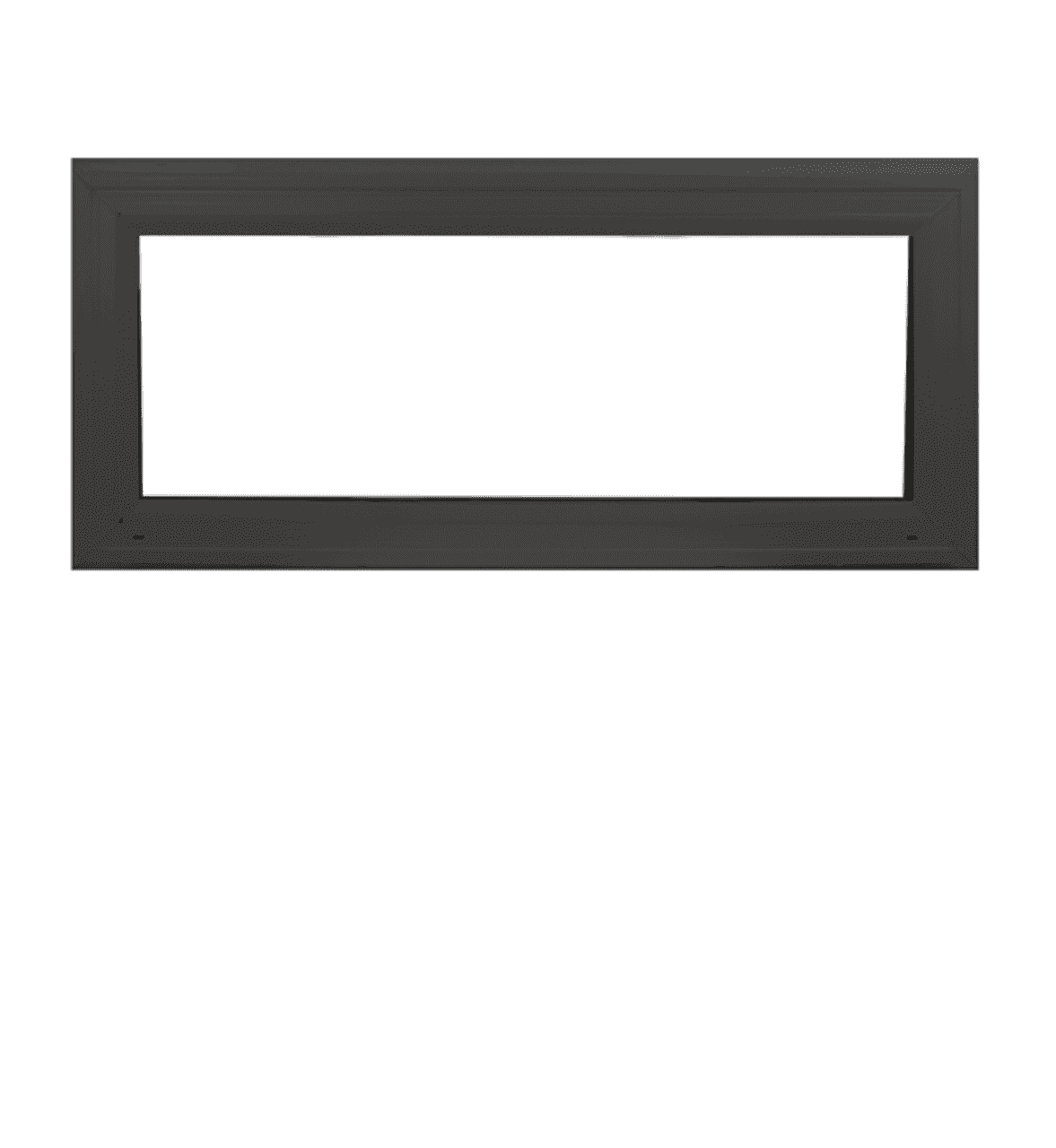 "36"" x 12"" Double Pane Transom Window, Fixed, Black Vinyl Front ...