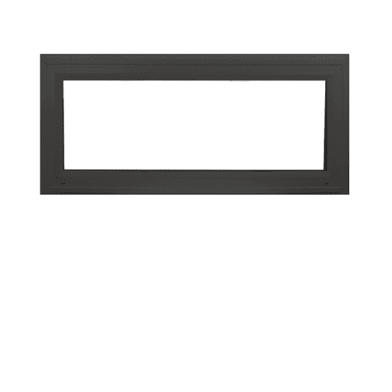 "36"" x 12"" Double Pane Transom Window, Fixed, Black Vinyl Front ...