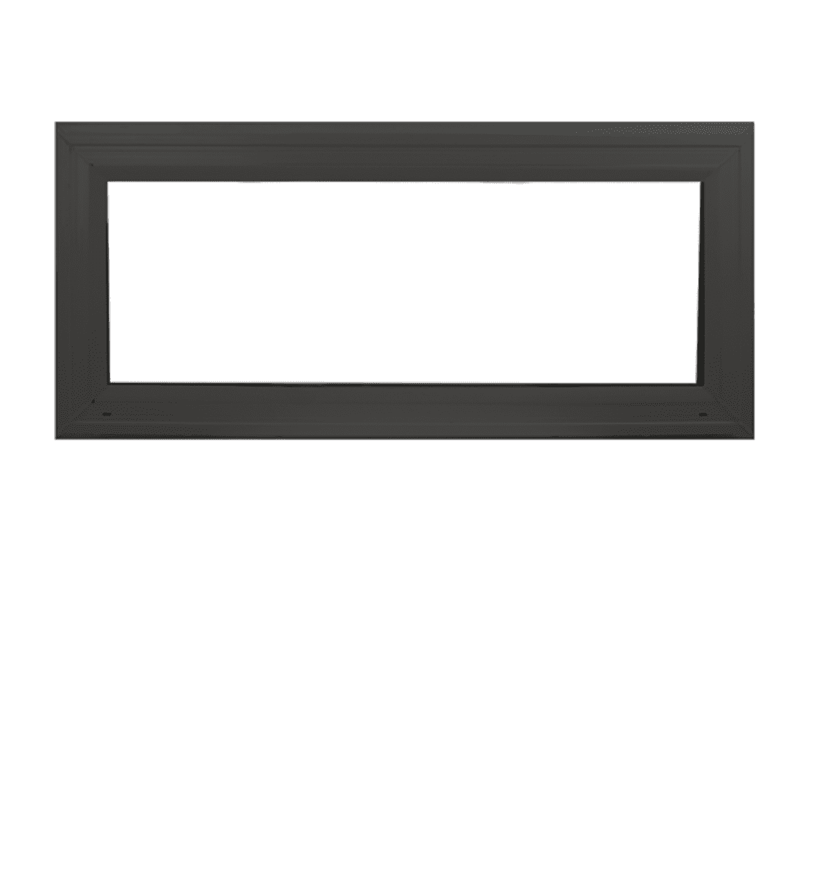 "36"" x 12"" Double Pane Transom Window, Fixed, Black Vinyl Front ...