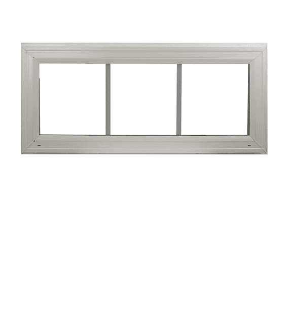 White Vinyl 36"x12" Fixed Transom Window with DP66 Argon Filled Double ...