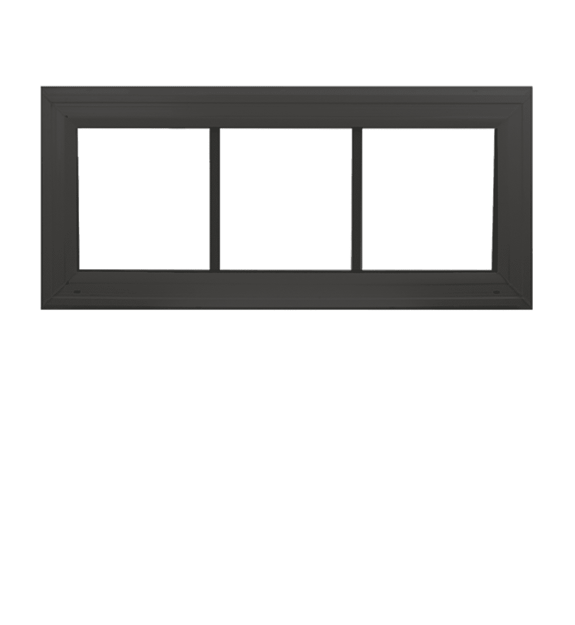 "Black & White 36"" x 12"" Double Pane Transom Window with Grids, Low-E ...