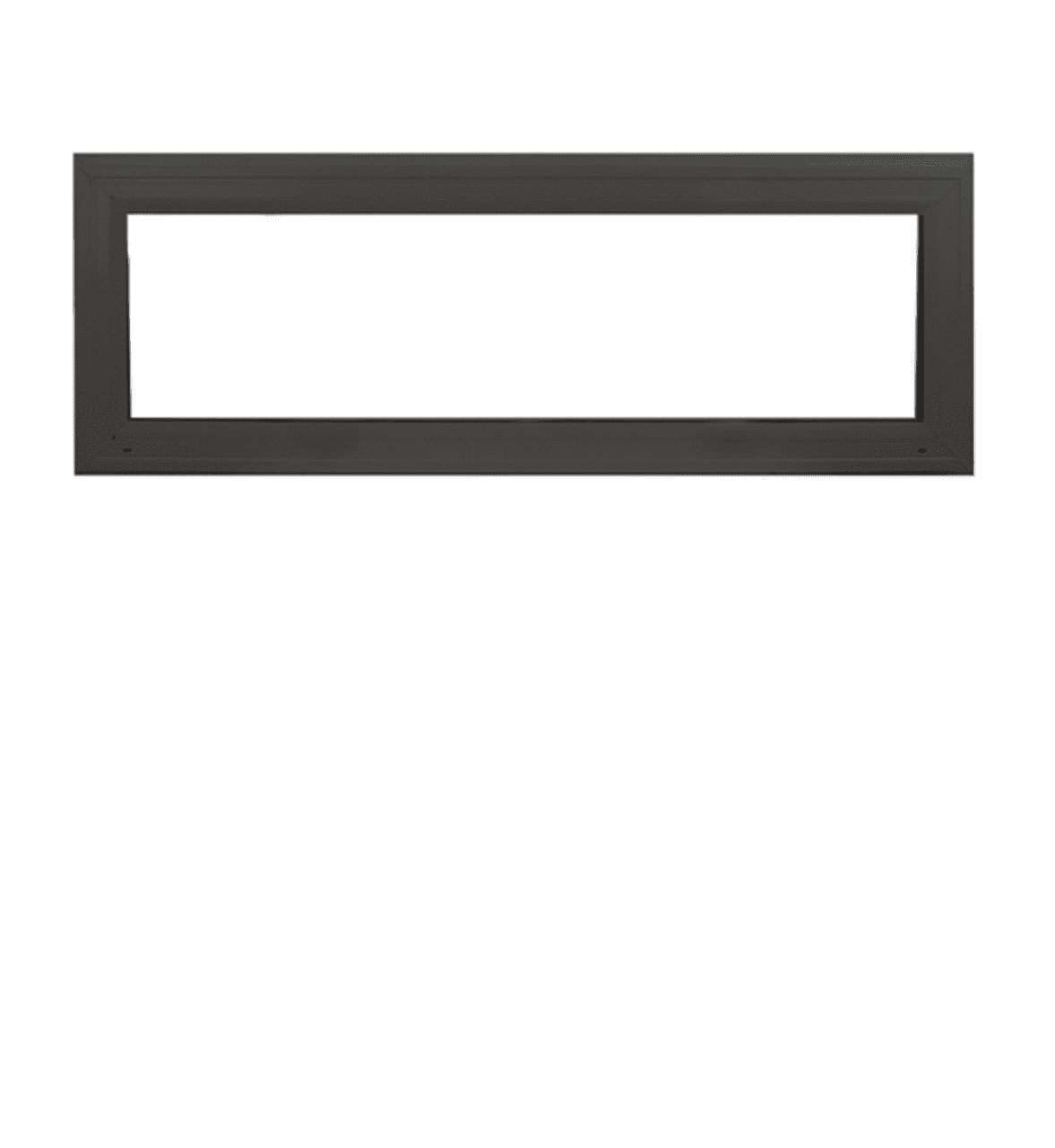 "Black Vinyl Double Pane Transom Window 48"" x 12"", Fixed, Argon Filled, Low-E Glass, White ...