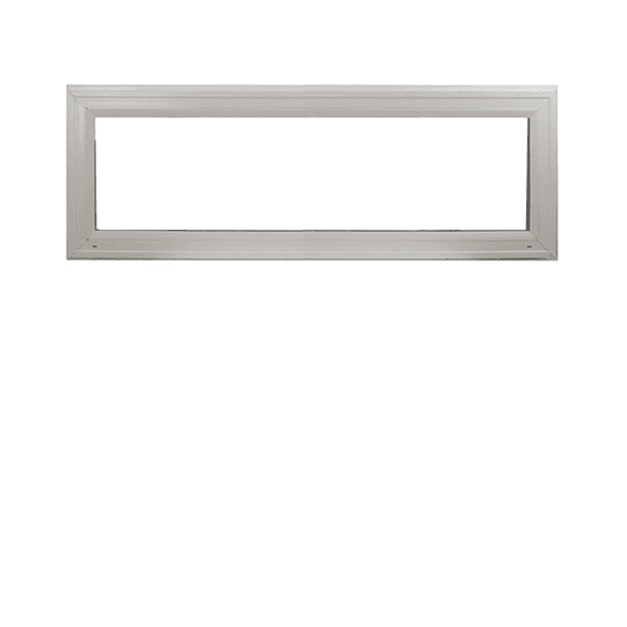 "48""x12"" Fixed Double Pane Transom Window, White Vinyl, DP66 Argon ...