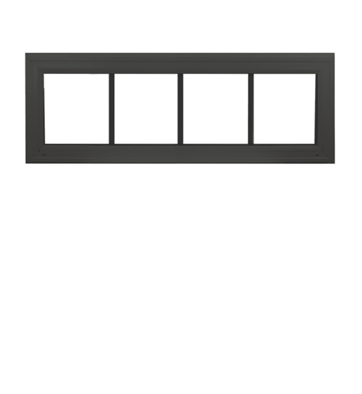 "Black & White Fixed Double Pane Transom Window 72"" x 12"" with Grids ...