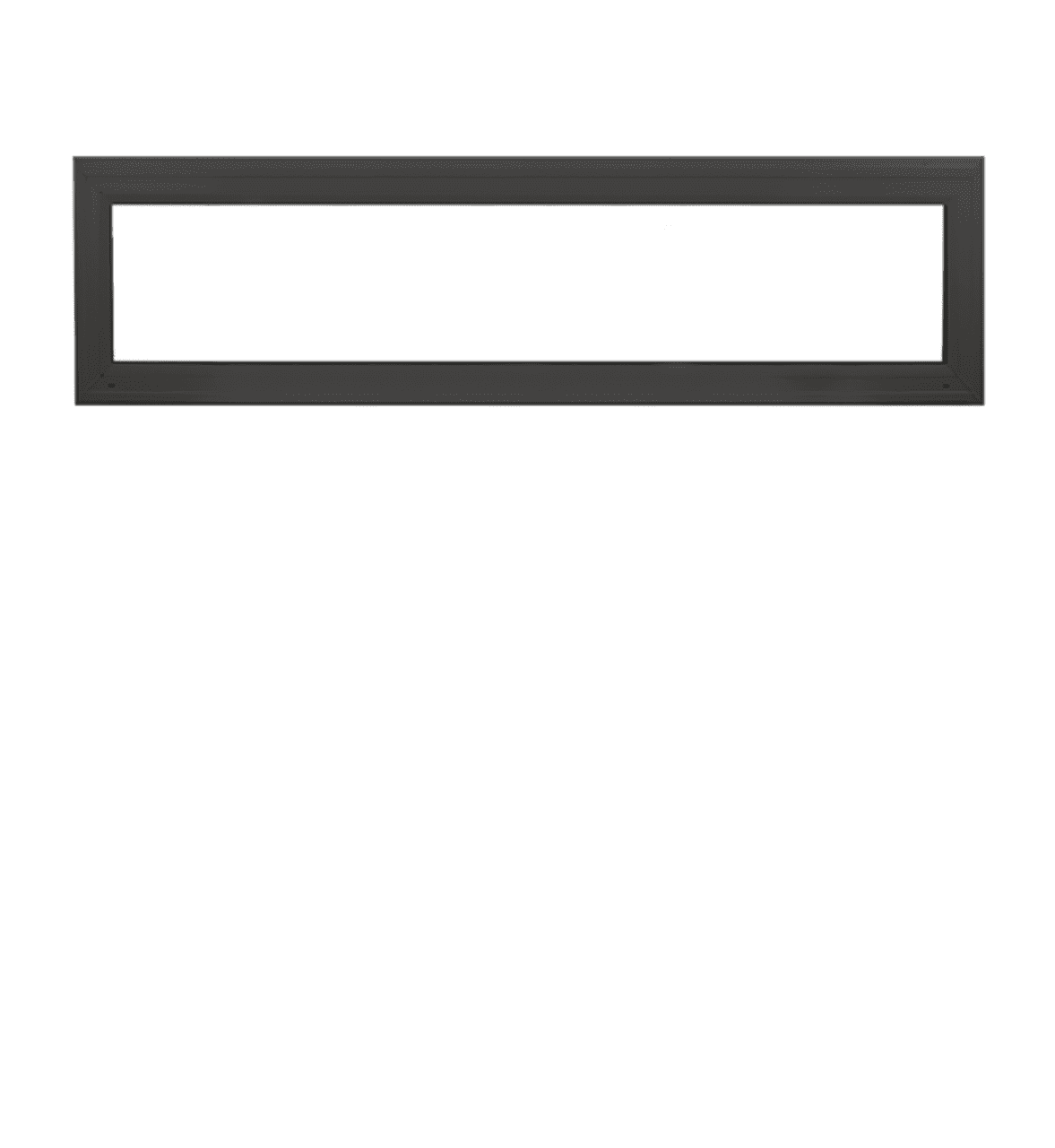 "Double Pane Transom Window, Fixed Black Vinyl 60""x12"", DP66 Argon ...