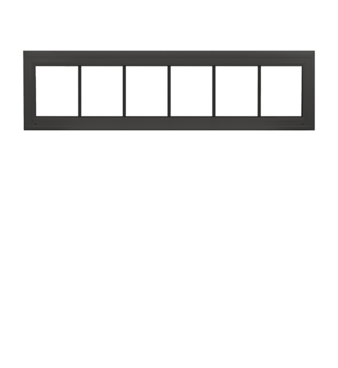 "DP66 Double Pane Transom Window 60""x12"" Black Vinyl with Grids ...