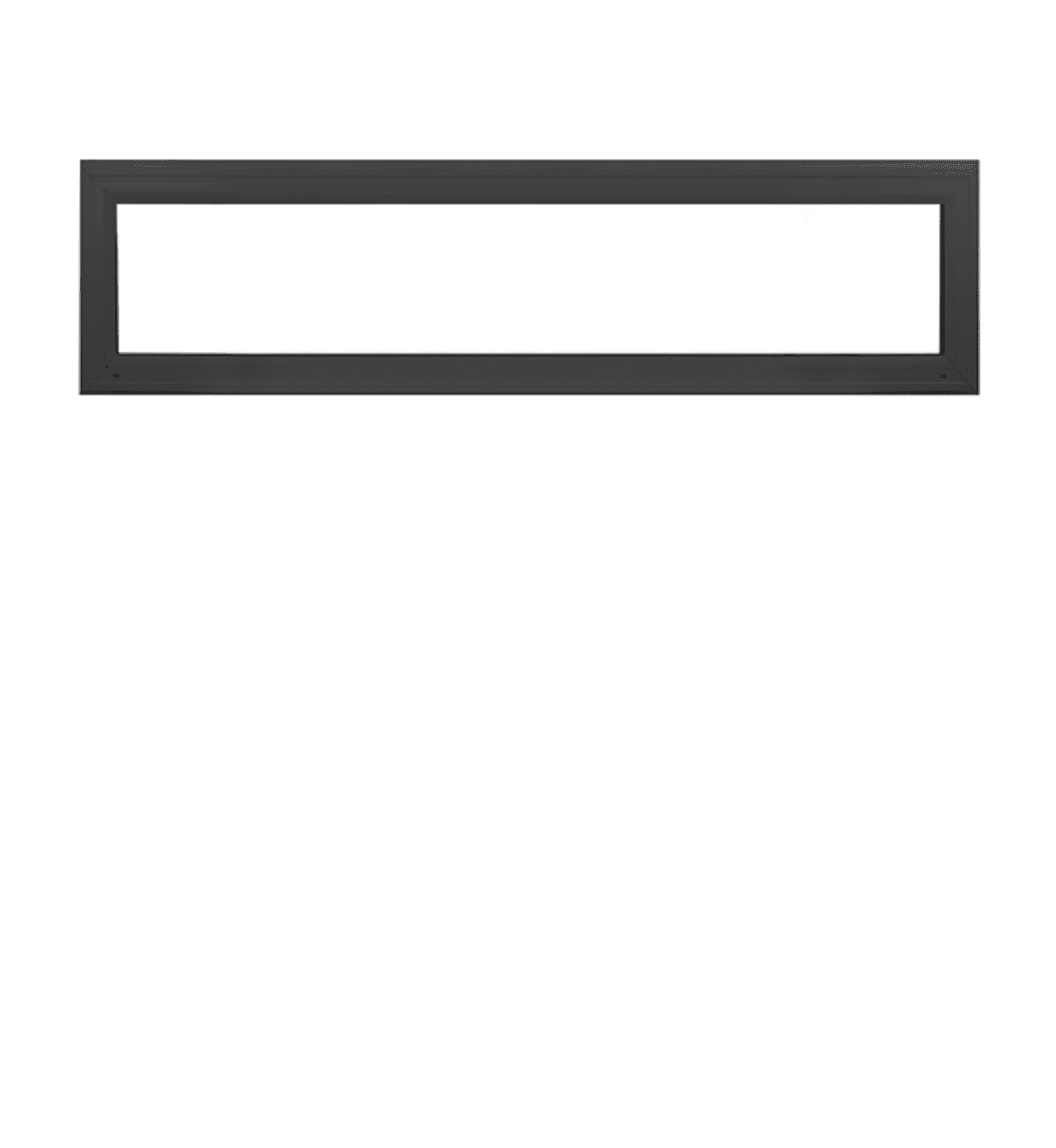"72""x12"" Double Pane Transom Window, Black Vinyl Front, White Back ...