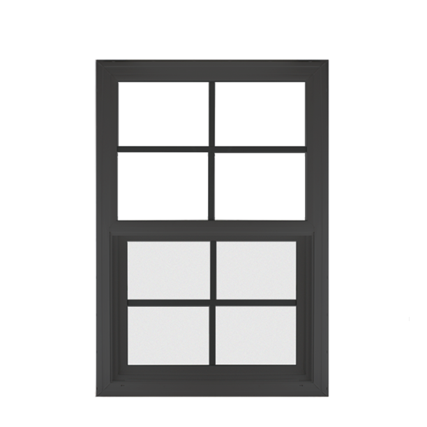 Double Pane Vertical Windows 24" x 36" Black Vinyl Window with Grids ...