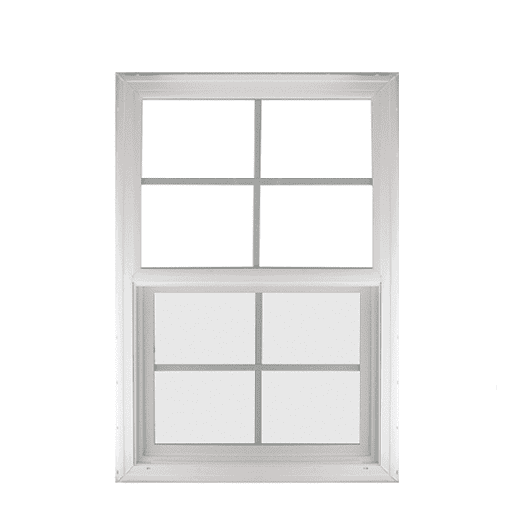 24"x36" Double Pane White Vinyl Vertical Window with Grids, Low E Glass ...