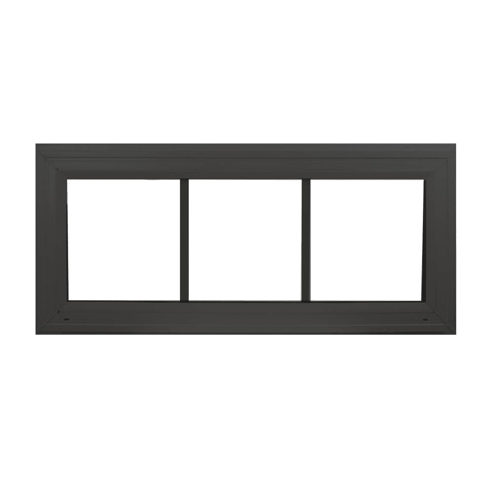 Double Pane Windows 36" x 16" Black Vinyl Transom Window with Grids ...