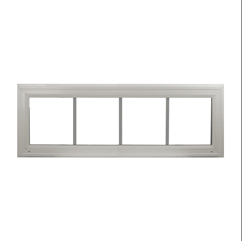 Double Pane Windows 42" x 12" White Vinyl Window with Grids, Argon ...
