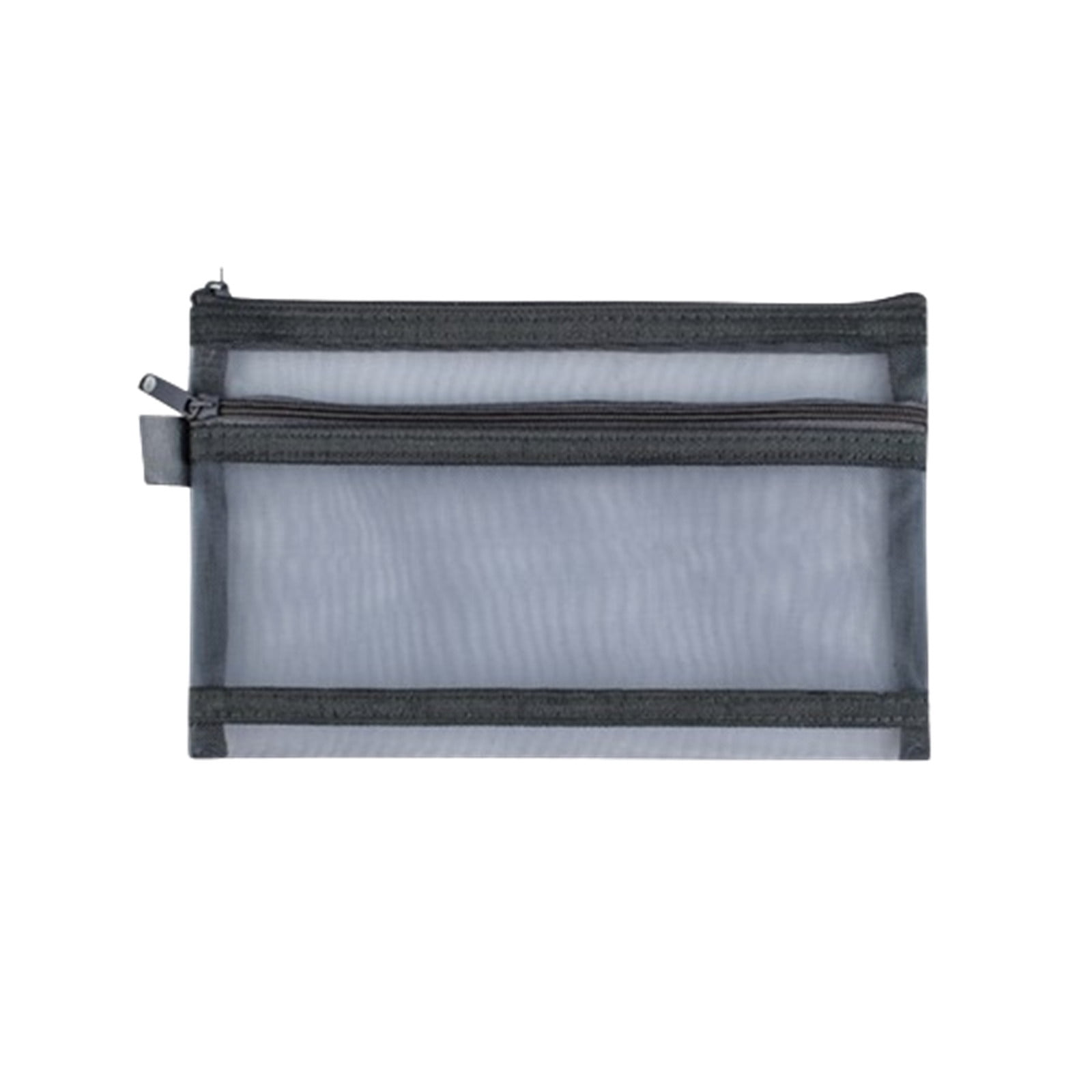 Double Pen Bag | Transparent Mesh Pencil Case | Large Capacity Zippered ...