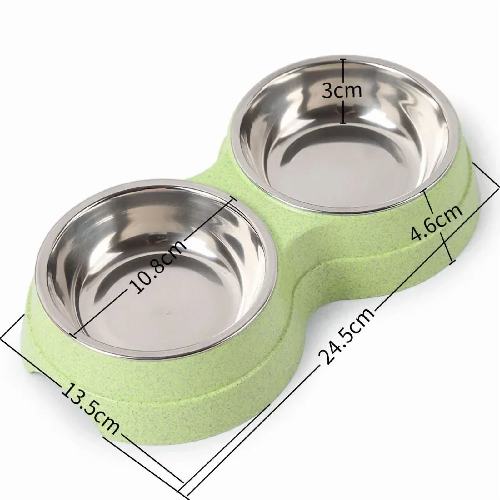 Double Pet Bowls Dog Food Water Feeder Stainless Steel Pet Drinking ...