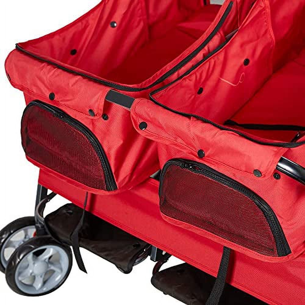 Double Pet Stroller, Foldable Double Dog Stroller for 2 Dogs Cats with ...