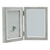 Afuly Double Wooden Hinged Picture Frame 5x7, Gray White, 2 Openings ...