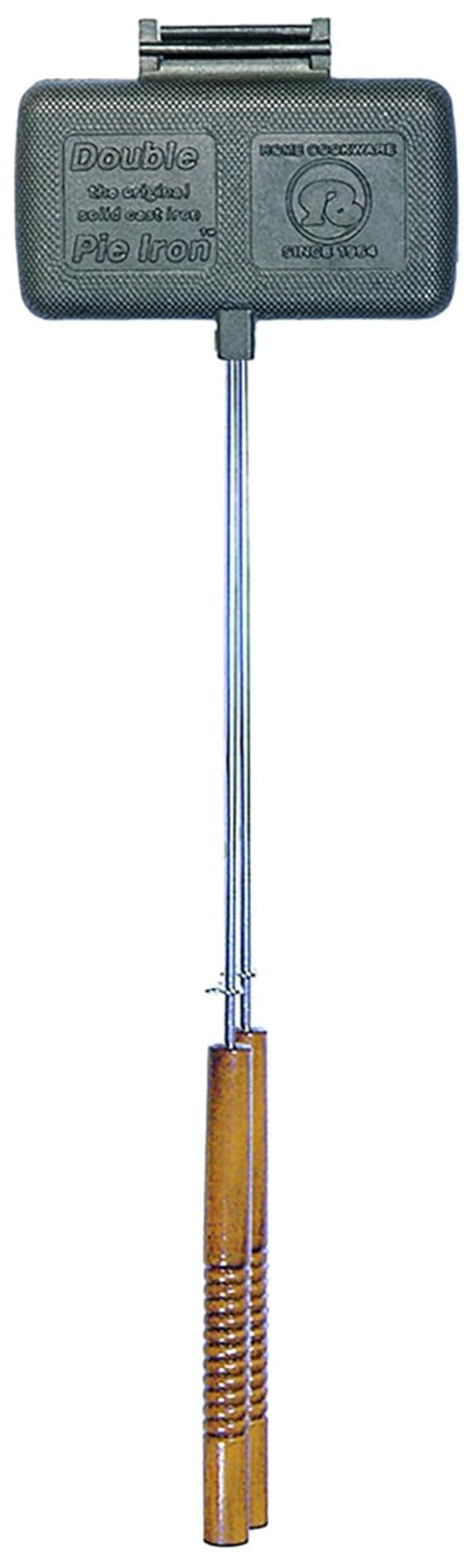 Double Pie Iron 1605 - Cast Iron Camp Cooker with Wood Handles, Gray ...