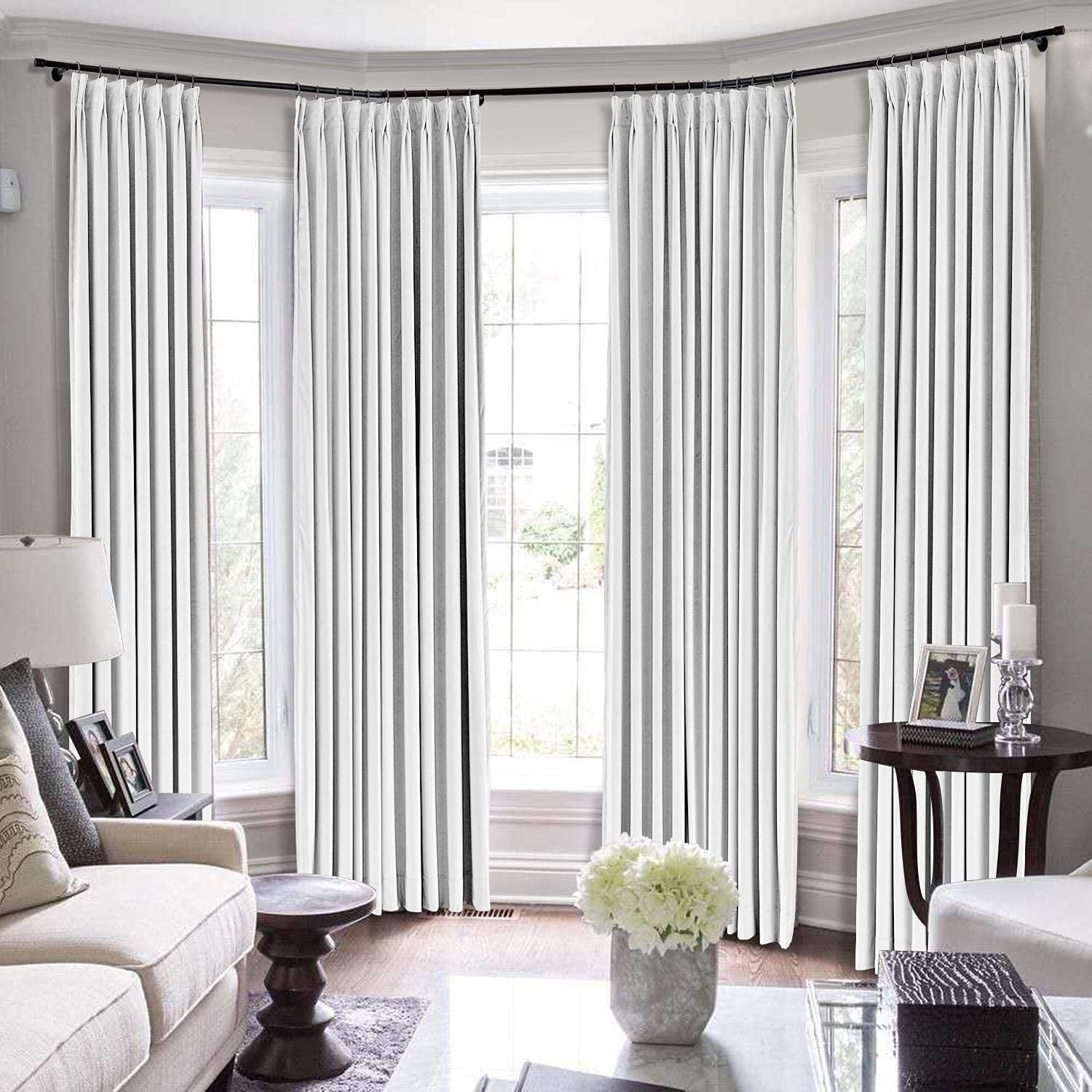 Double Pinch Pleat 100% Polyster Blackout Extra Long Curtains 2 Storey ...
