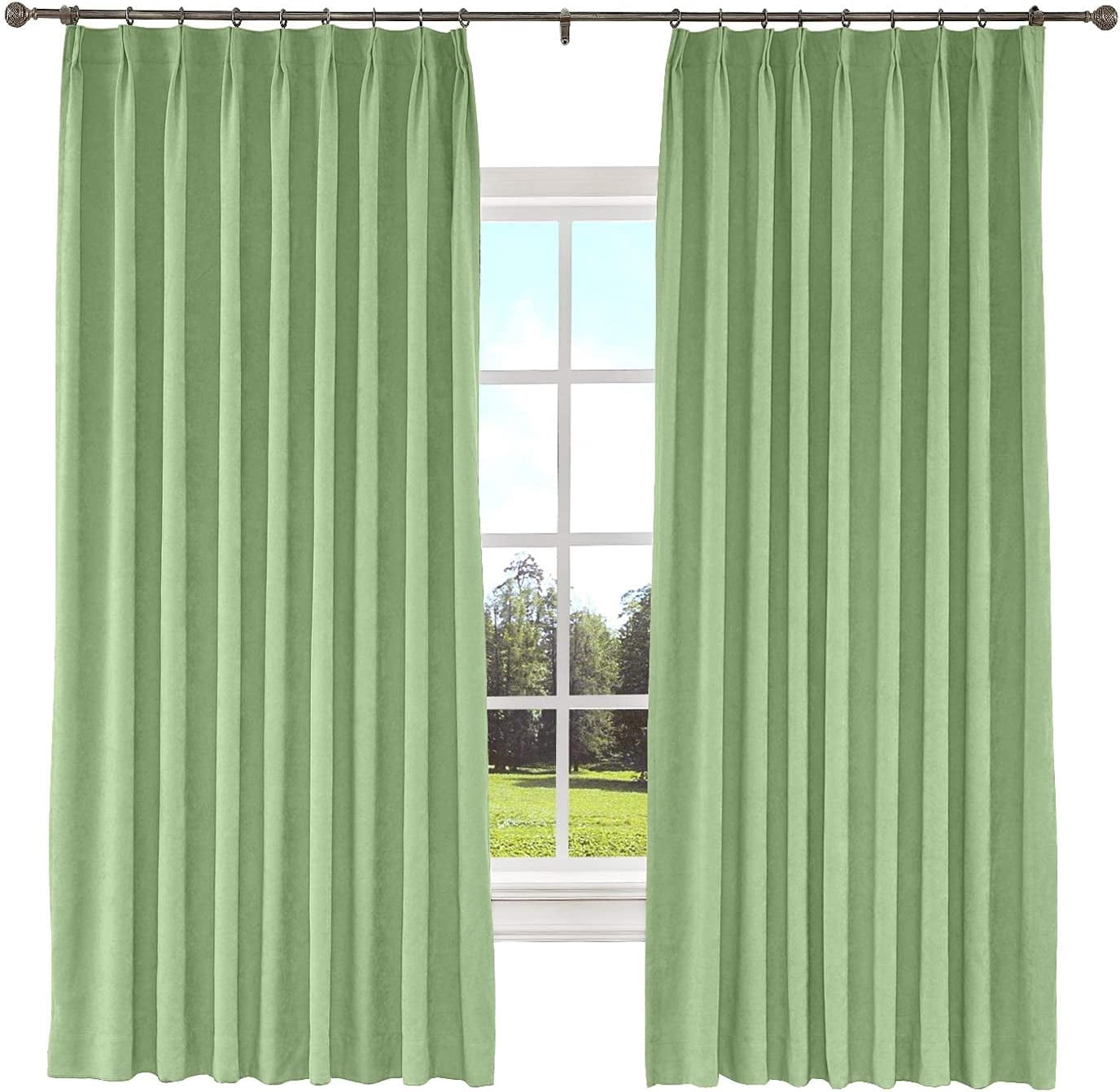 Double Pinch Pleat 100% Polyster Blackout Extra Long Curtains 2 Storey ...