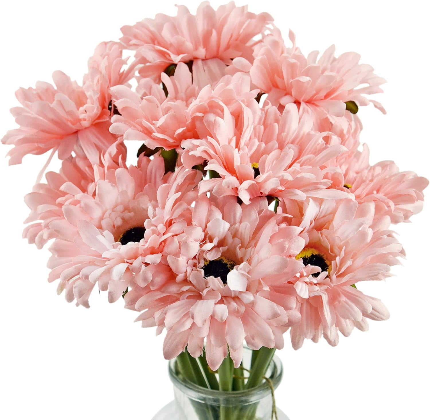Double Pink Spider Gerbera Daisies Silk Flowers Real Looking Artificial ...