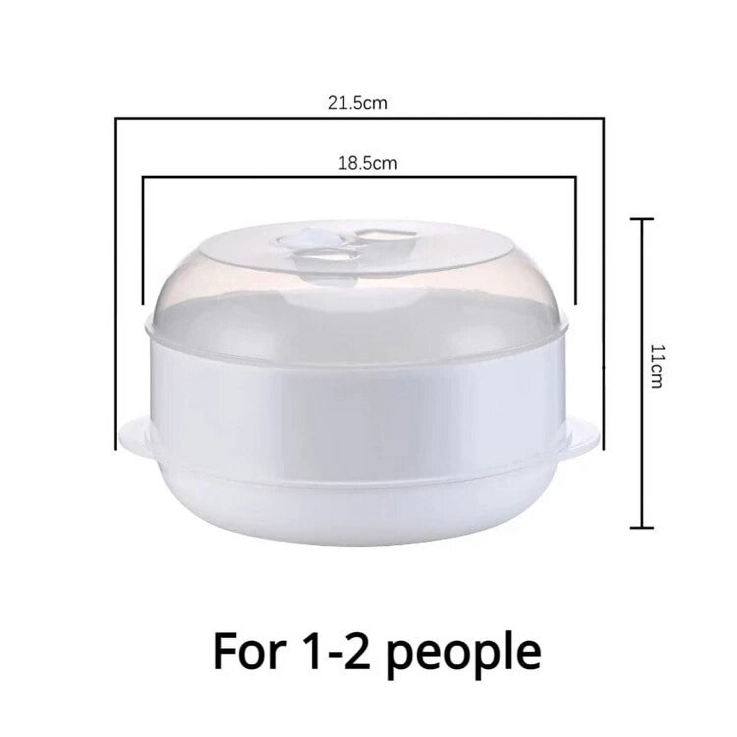 Double Plastic Steamer Microwave Oven Round Steamer With Lid Cookware ...