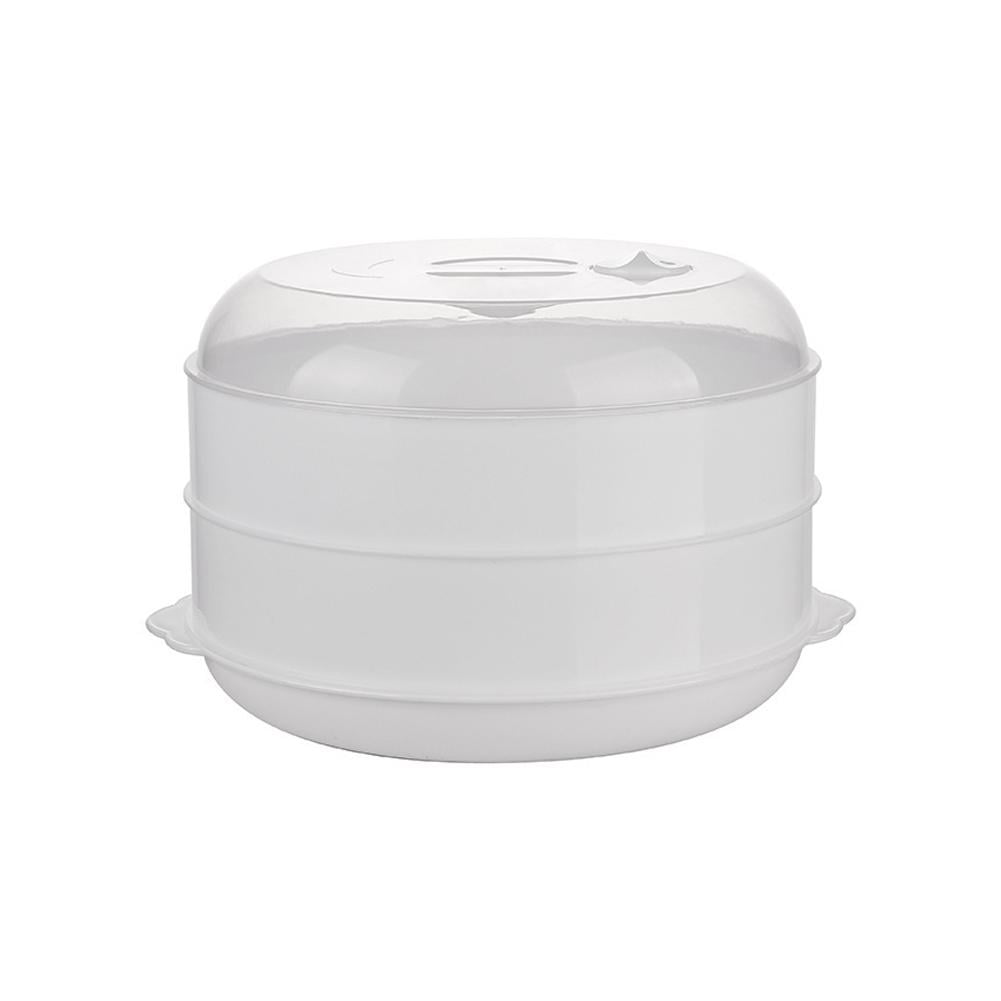 Double Plastic Steamer Microwave Oven Steamer With Lid Cookware Cooking ...