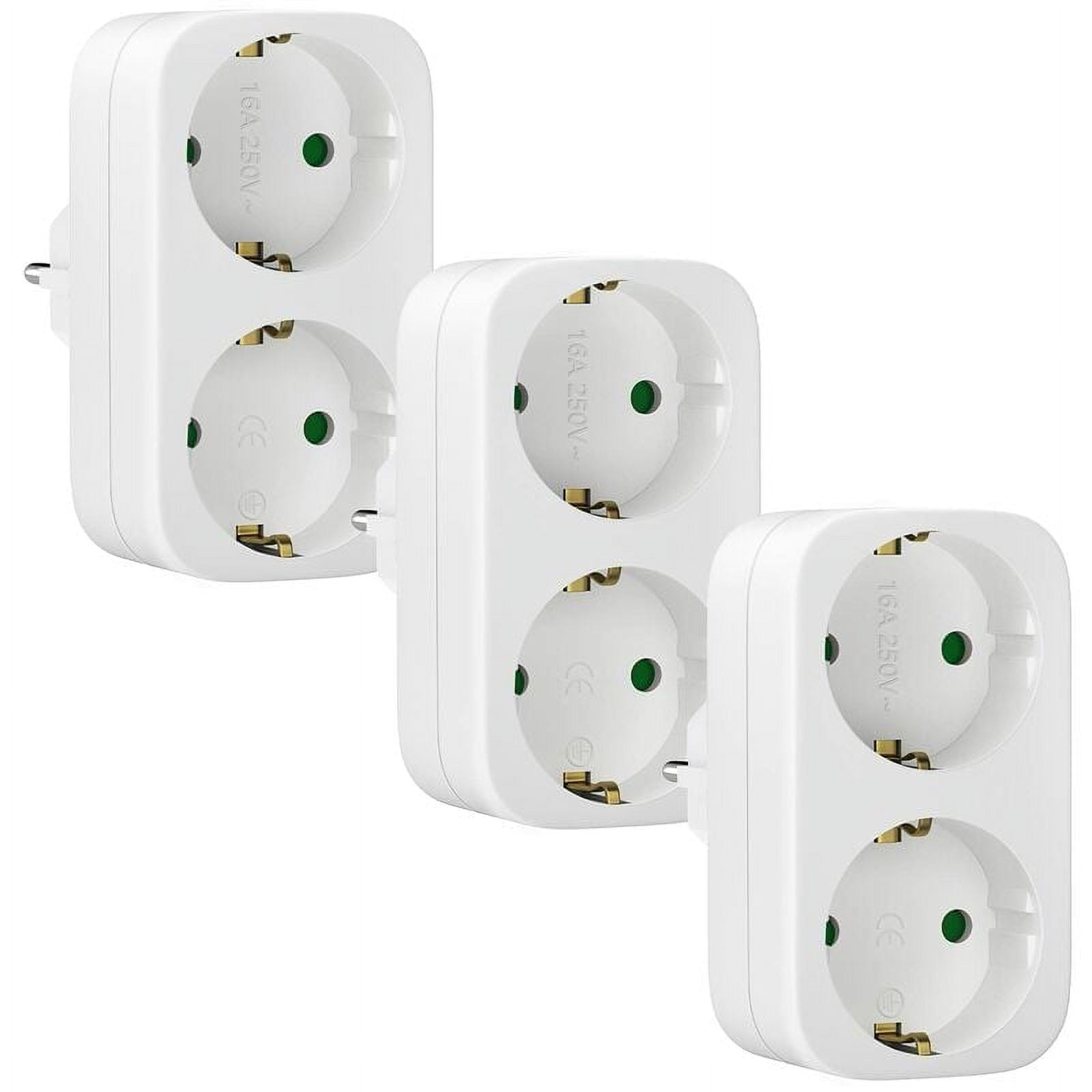 Double Plug For Socket 3 Packs, Socket Adapter 2-Fold, Multi-Plug ...