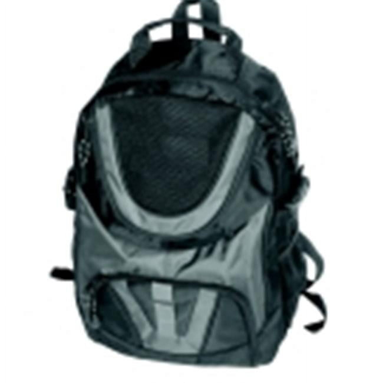 Double Pocket Backpack With Compartments And Straps, Polyester, Gray ...