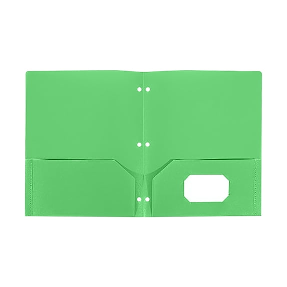 Double Pocket Plastic Folder with 3 Ring Binder, Durable Polypropylene ...