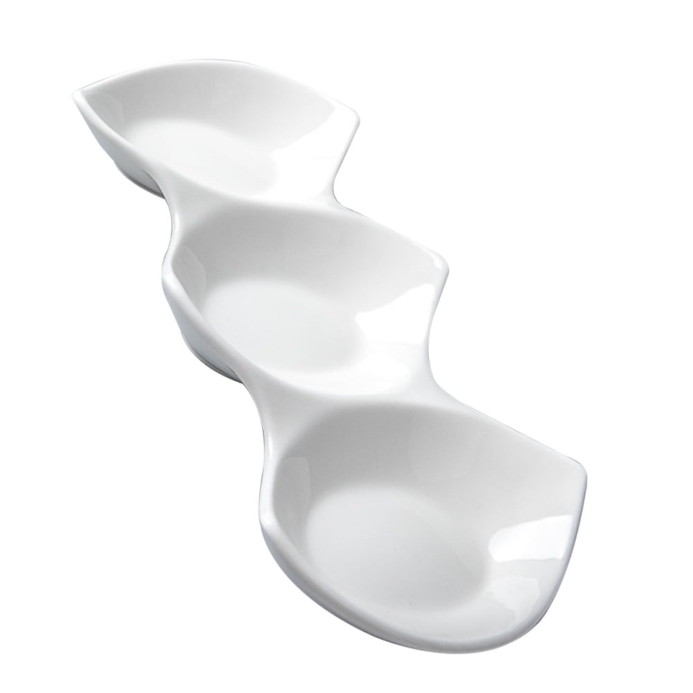 Double-Pointed Three-Piece Bowl Sauce Dipping Bowls Appetizers Pickles ...